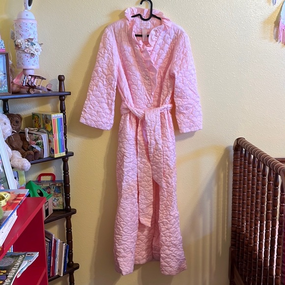 Sears | Intimates & Sleepwear | Vintage Powder Pink Quilted Housecoat ...